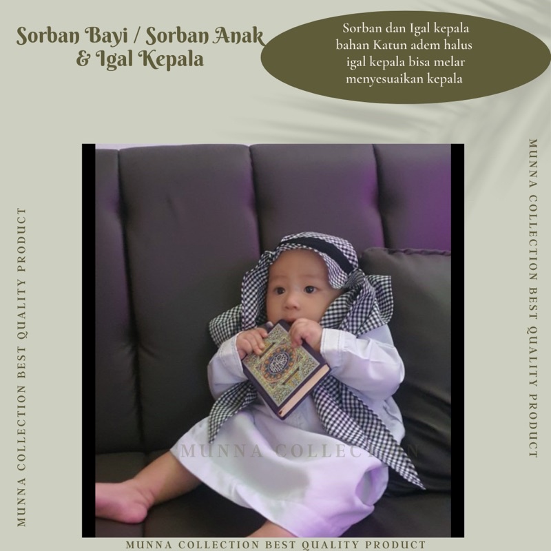 Jual SORBAN BAYI/IMAMAH BAYI DAN ANAK/IGAL SORBAN//JUBAH SORBAN ...