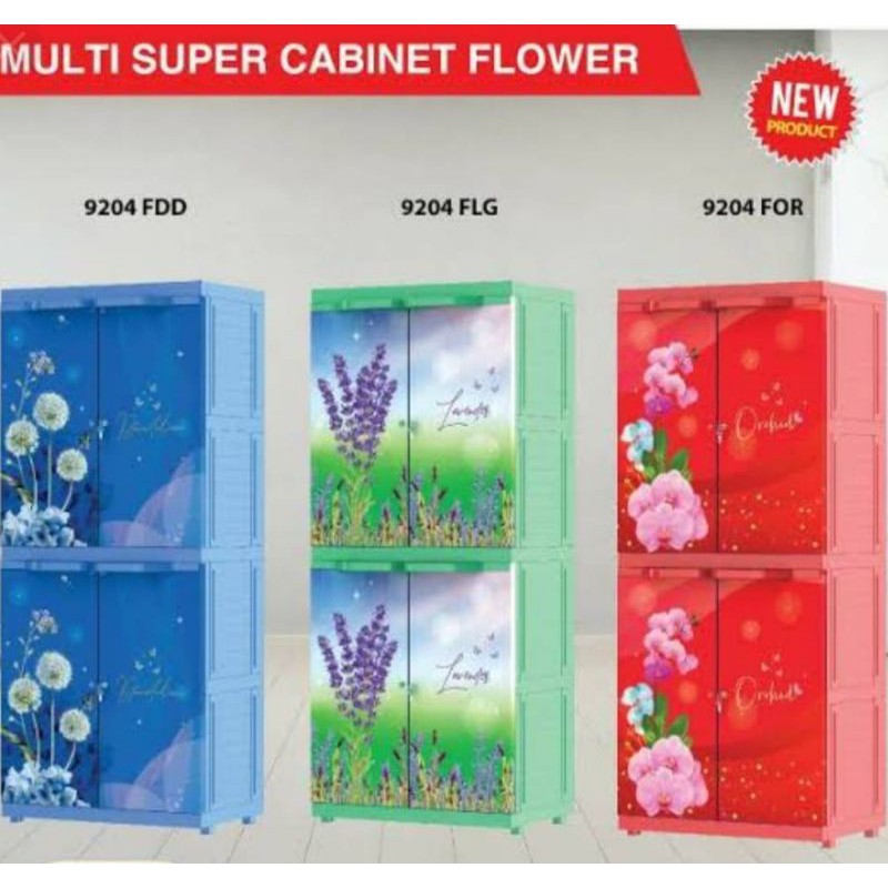 Jual MULTI SUPER CABINET LEMARI PAKAIAN LEMARI PLASTIK SUSUN 4 flower ...