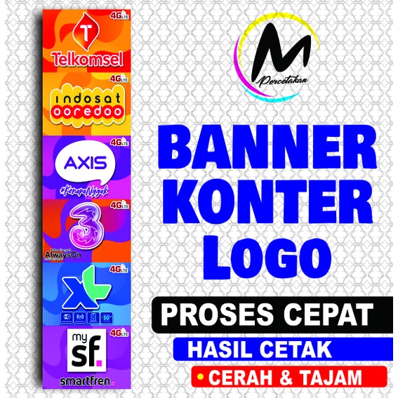 Jual Banner Konter Logo Dinding Ready Tanpa Edit Ukuran 35x150 cm ...