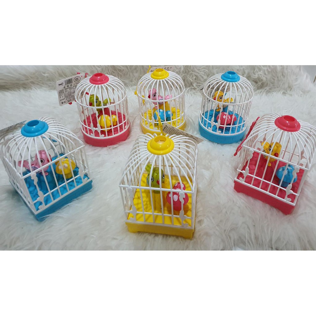 Jual SO Burung mainan di sangkar pakai Baterai bisa Bunyi burung nyanyi ...