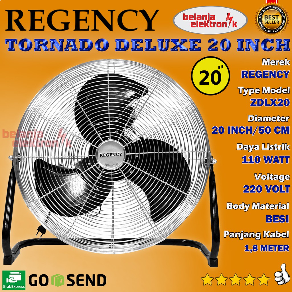 Jual KIPAS ANGIN LANTAI TORNADO BESI DELUXE DLX 20 REGENCY 20 INCH ZDLX20 | Shopee Indonesia