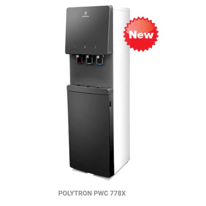 Jual DISPENSER AIR POLYTRON PWC 778 X GALON BAWAH 3 KRAN PWC-778X HITAM ...