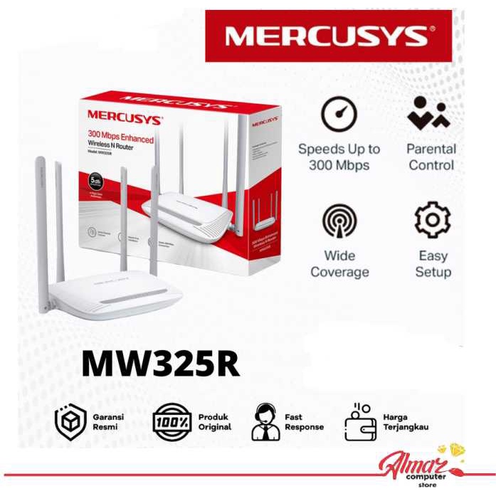 Jual Mercusys MW325R 300Mbps Enhanced Wireless N Router Original Resmi ...