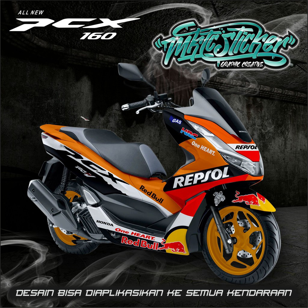 Jual STICKER FULL BODY PCX BARU LIVERY REPSOL MOTO GP 2021 | Shopee ...