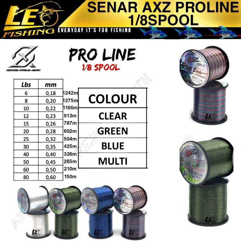 Jual SENAR PANCING AXZ PRO LINE WARNA PUTIH HIJAU HITAM SIZE 6LB 8LB ...