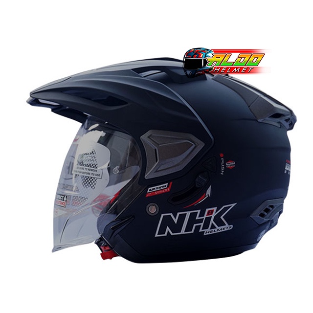 Jual HELM NHK PREDATOR CRYPTON SOLID BLACK DOFF | Helm NHK DOUBLE VISOR ...