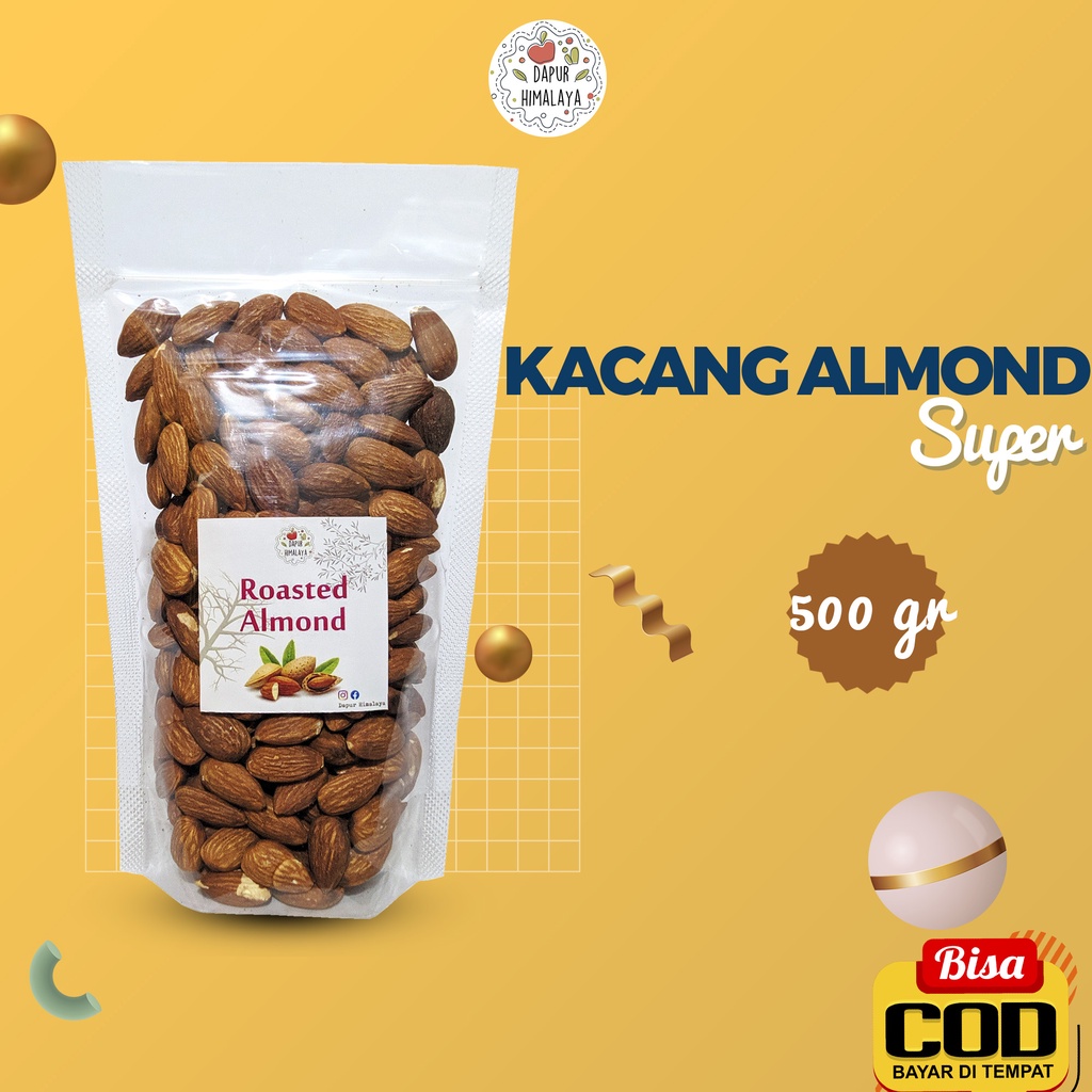 Jual KACANG ALMOND PANGGANG 500GR BIJI BIJIAN ALMON ROASTED MATANG 500 ...