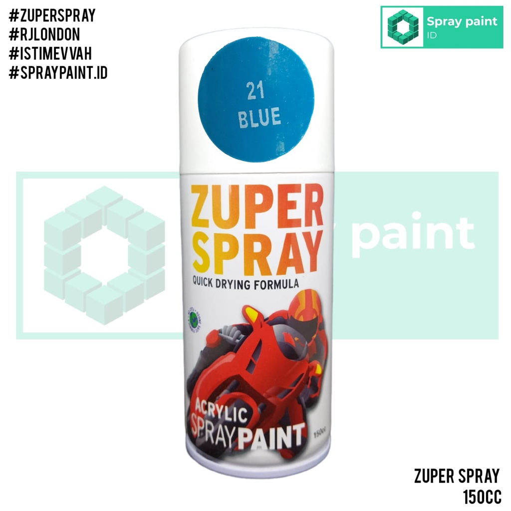 Jual cat semprot blue biru ZUPER SPRAY 150cc pilok pilox spray paint | Shopee Indonesia