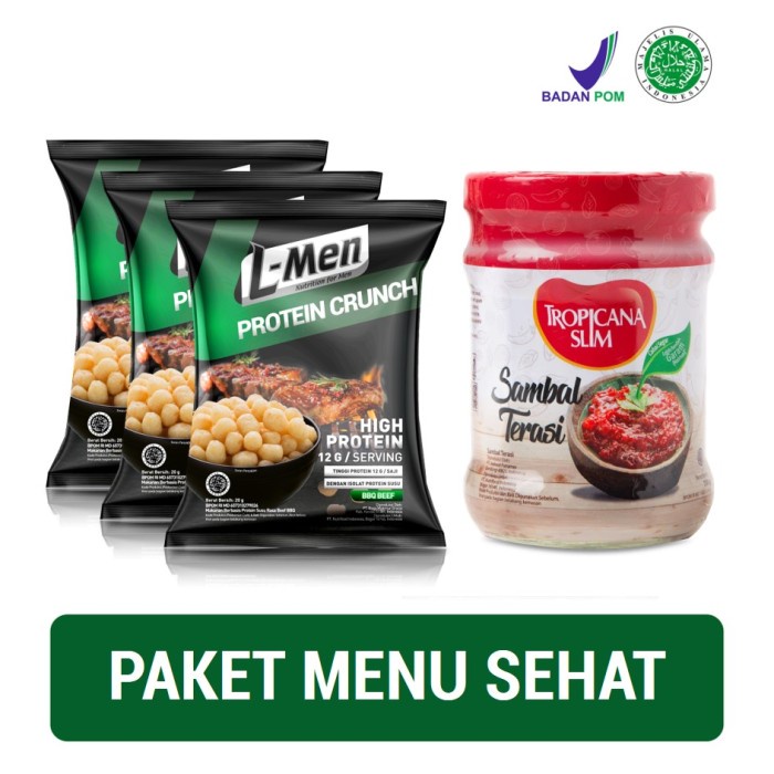 Jual Jual L-Men Protein Crunch Bbq Beef 20G (3Pcs) & Tropicana Slim ...