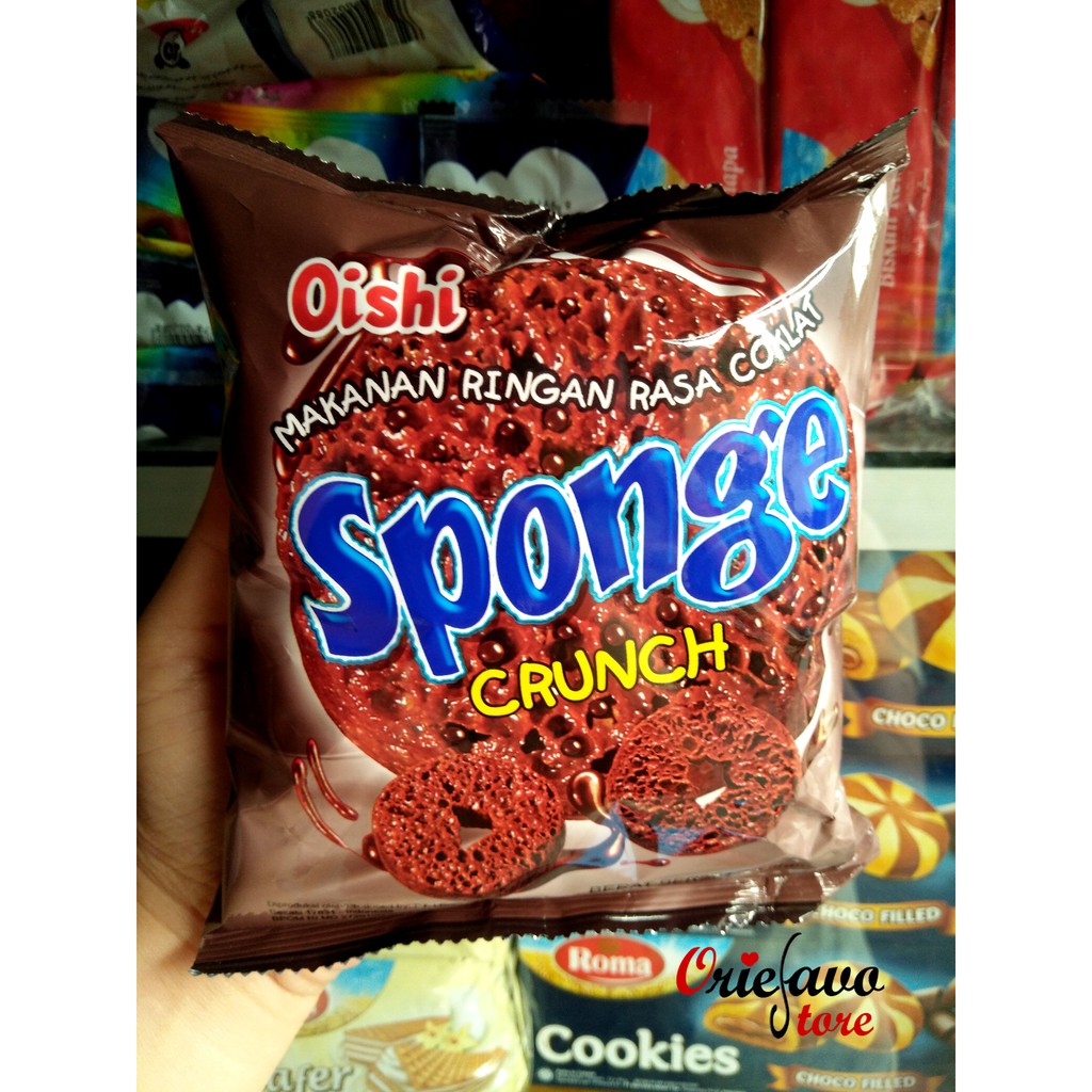 Jual Oishi Sponge Crunch Coklat (Perpak Isi 20gr x 10 Pcs) | Shopee ...