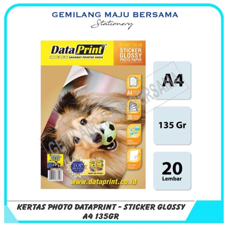 Jual Kertas Photo Dataprint Sticker A4 135gr (glossy) | Shopee Indonesia