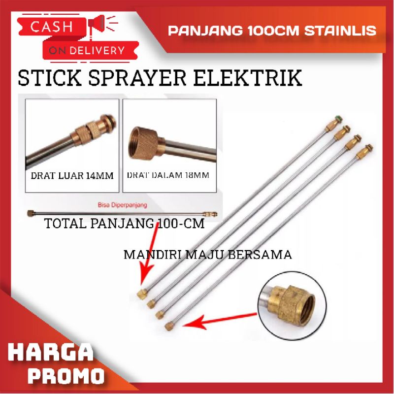 Jual STIK SPRAYER ELEKTRIK STAINLIS KUNINGAN LURUS 100CM / PIPA STIK ...