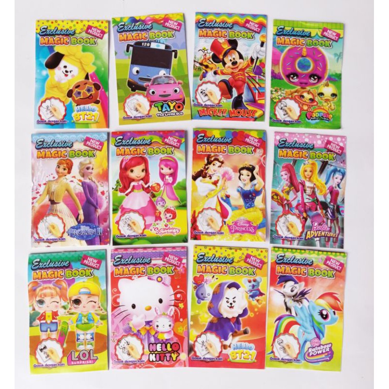 Jual Buku Magic Gosok Koin Mini Princess LOL HK Frozen Menggosok dengan ...