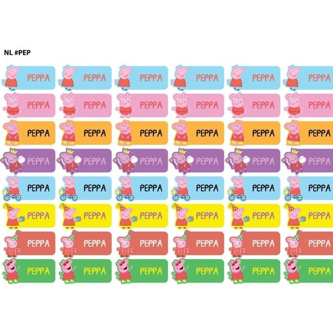 Jual GAM&^% STICKER LABEL ANAK BUKU SEKOLAH BT 21 / PEPPA PIG - LUCU ...