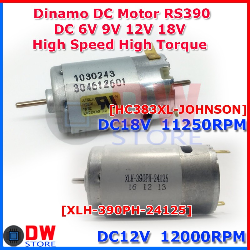Jual Dinamo DC Motor RS390 RS 390 DC 6V 9V 12V High Speed Torque ...