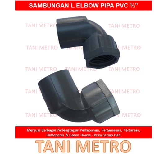 Jual Konektor L Elbow Sudut knee Faucet Female drat dalam 1/2" PVC Pipa ...