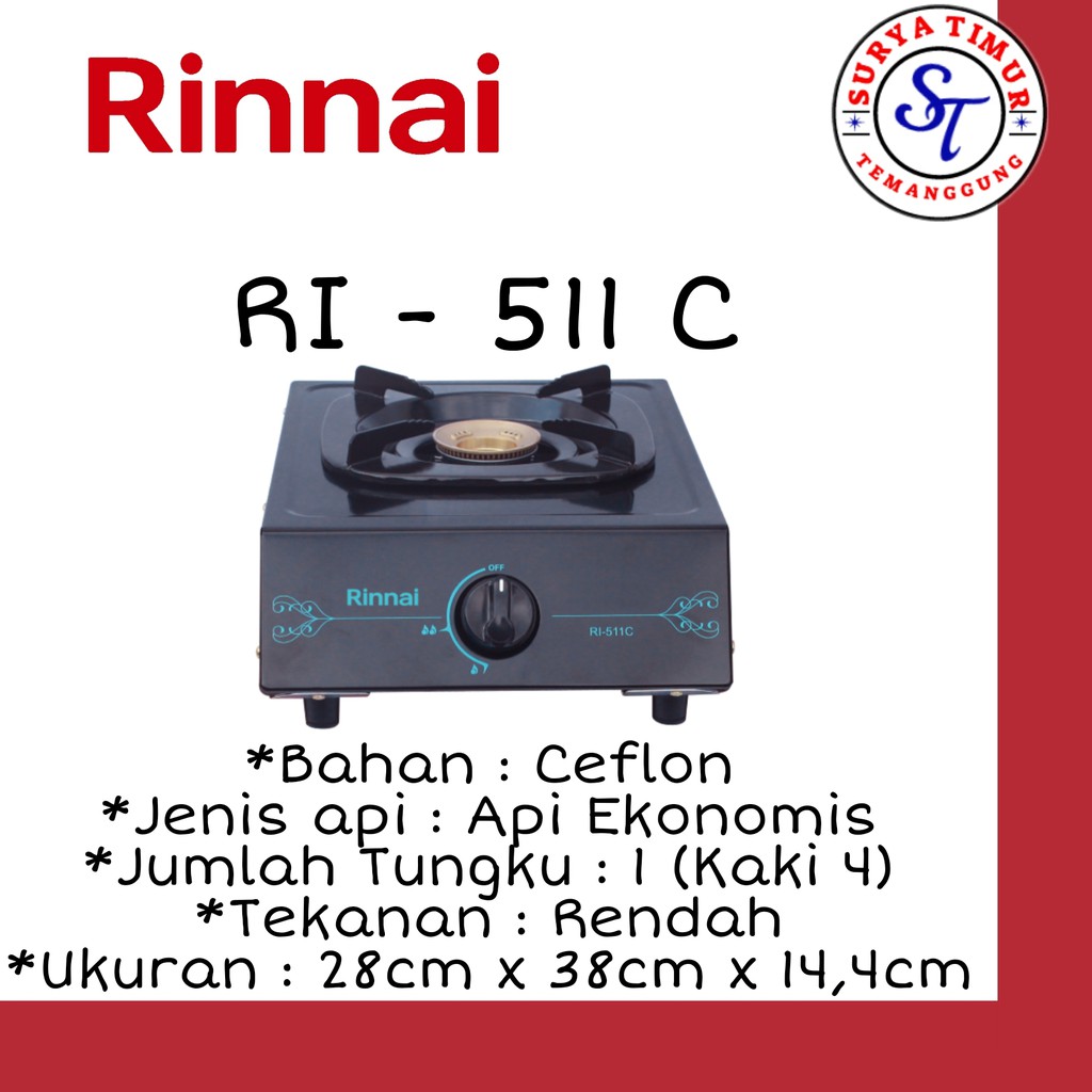 Jual Kompor Gas Rinnai RI-511C | Shopee Indonesia