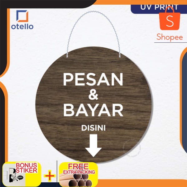 Jual Promo Pesan & Bayar Disini Sign Board Kayu Rantai Gantung Signage ...