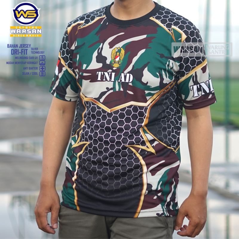 Jual Kaos TNI / Jersey TNI Dryfit / Kasos Jersey Fullprint Kaos TNI AD Jersey TNI AD Jersey Kaos ...
