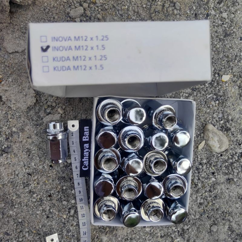 Jual Mur baut lug nut Innova 1,5 Fortuner Pajero Hilux inova | Shopee ...