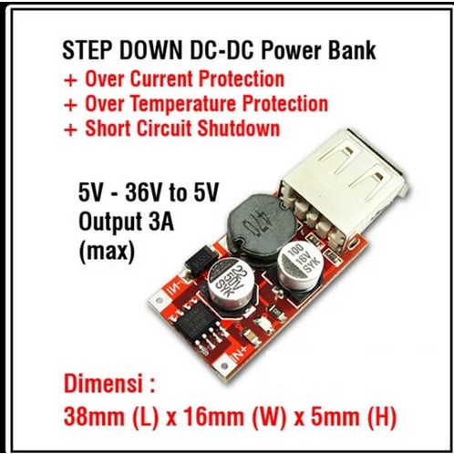 Jual step down 5v 3A dc buck converter dc to dc penurun tegangan 5V usb 3A | Shopee Indonesia