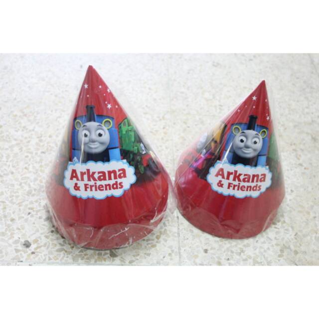 Jual Topi ulang tahun kerucut karakter thomas the train merah | Shopee ...