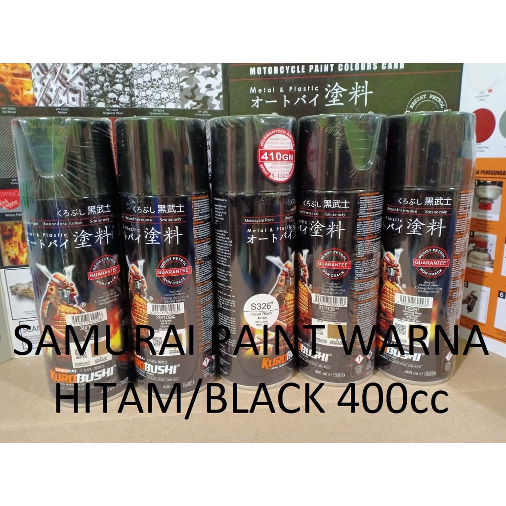 Jual Cat Semprot Pilox Pilok Samurai Paint Kurobushi Varian Warna Black / Hitam ( Metallic Black ...