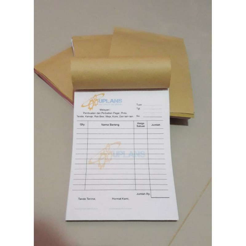 Jual Paket Cetak Nota Bon Faktur Satuan Ukuran 1/4 Folio FULL COLOR ...