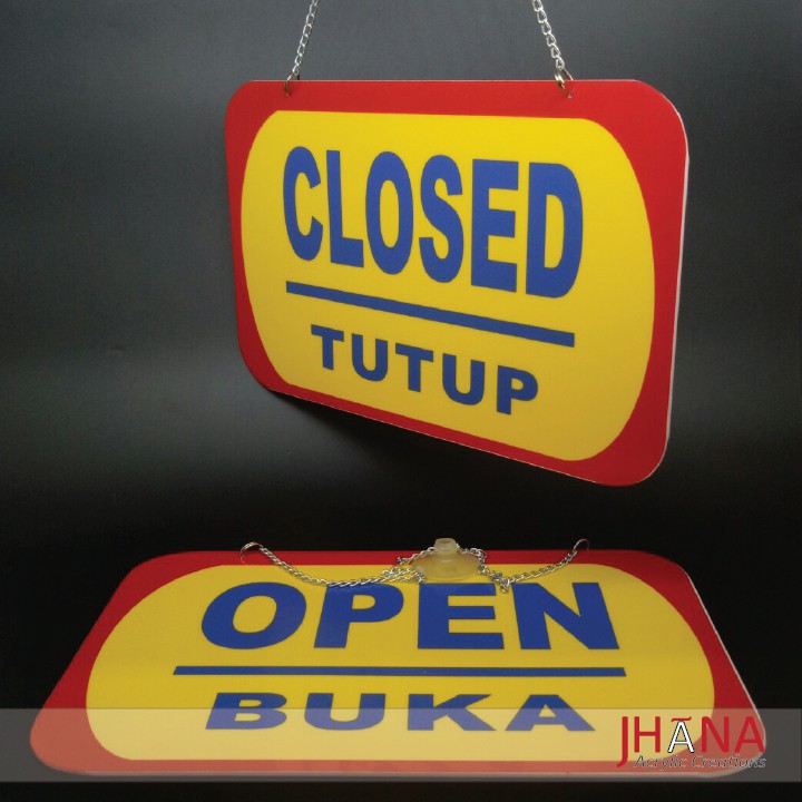 Jual Acrylic Sign Plat Open Close / Acrylic Sign | Shopee Indonesia