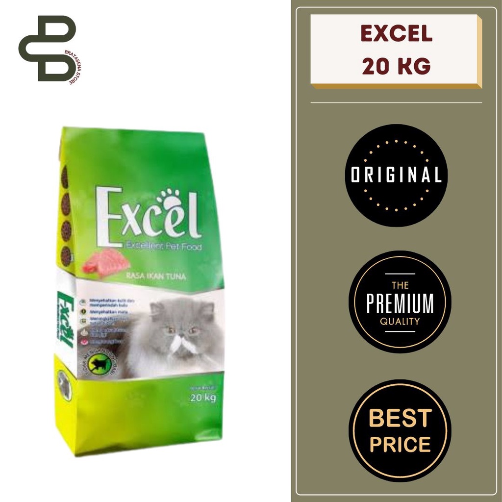 Jual EXCEL CAT FOOD FOR ADULT 20 KG ( KHUSUS GOJEK/GRABSEND) | Shopee ...