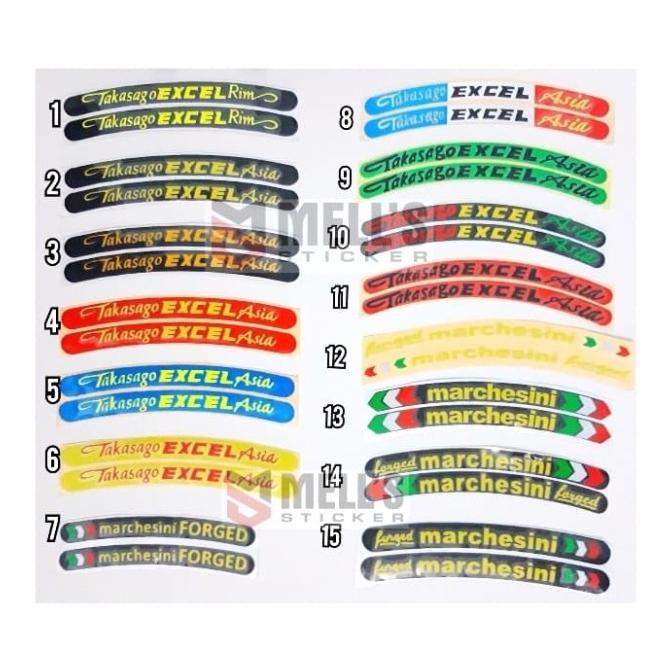 Jual stiker sticker velg takasago exel mells-st11 Murah | Shopee Indonesia