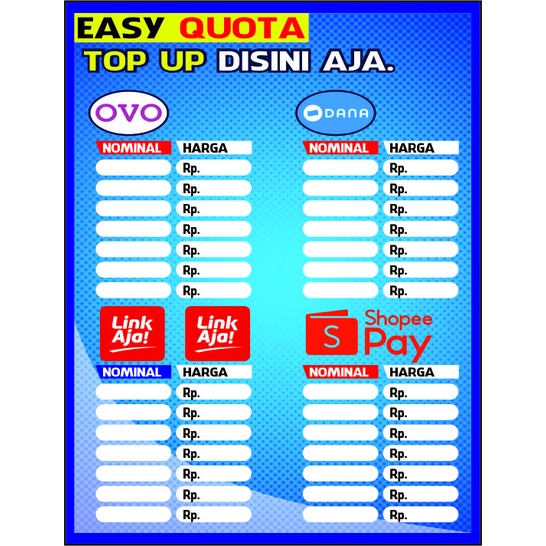Jual Stiker Poster E money Potrait Untuk Konter Pulsa | Shopee Indonesia