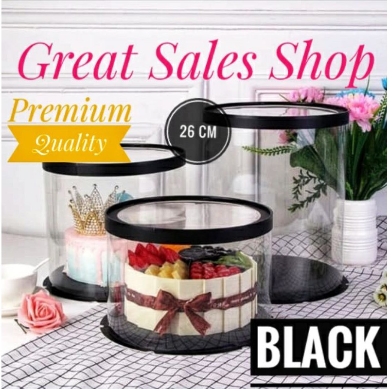 Jual Cake Box Bulat Dus Kue Bulat Kotak kue Bulat Transparant Mika PET ...