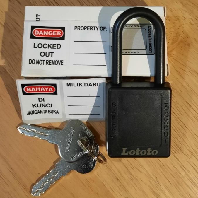 Jual =====] LOTOTO L406 Hitam Gembok Safety Loto Padlock Safety Lockout ...