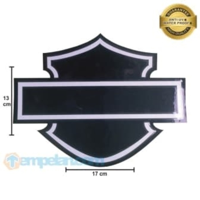 Jual STIKER HARLEY-DAVIDSON SHIELD AND BAR BLANK BLACK (L) | Shopee ...