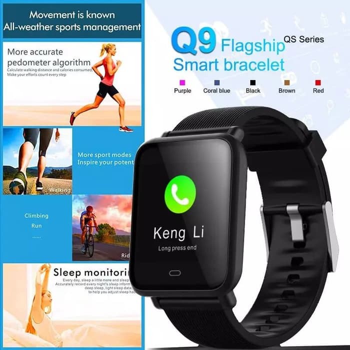 Jual Bombastis !! Smartwatch Q9 Smart Blood Pressure Watch Model Xiaomi ...