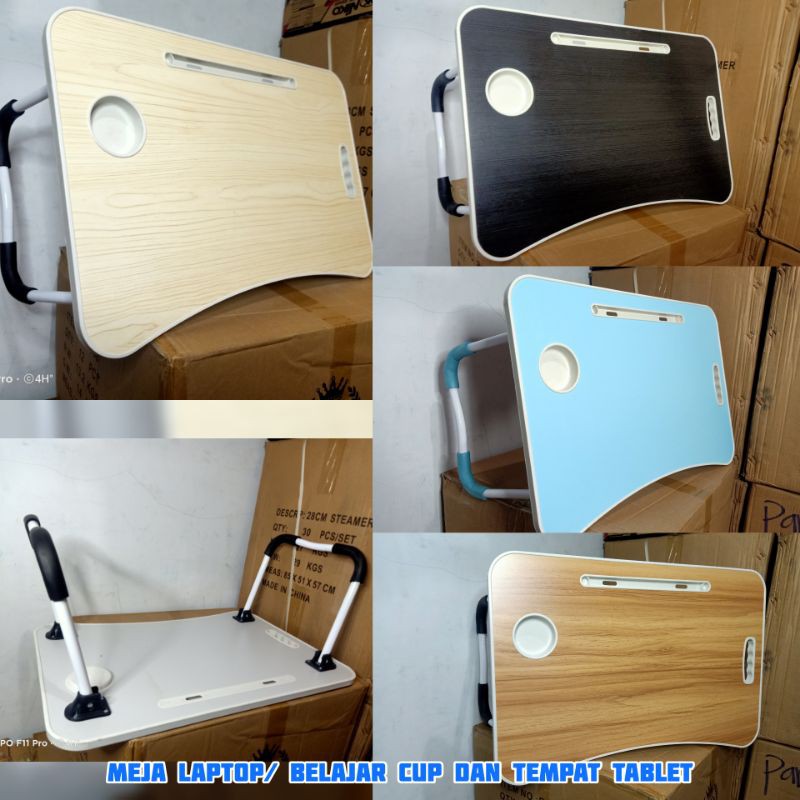 Jual MEJA BELAJAR / MEJA LAPTOP TEMPAT CUP & TEMPAT TABLET | Shopee ...