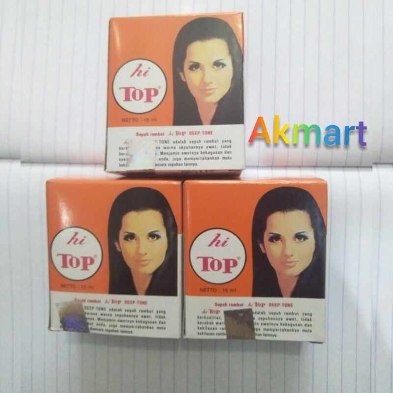 Jual SEMIR / PEWARNA RAMBUT HI TOP 15ML HITAM / HITOP HAIR DYE LOTION ...