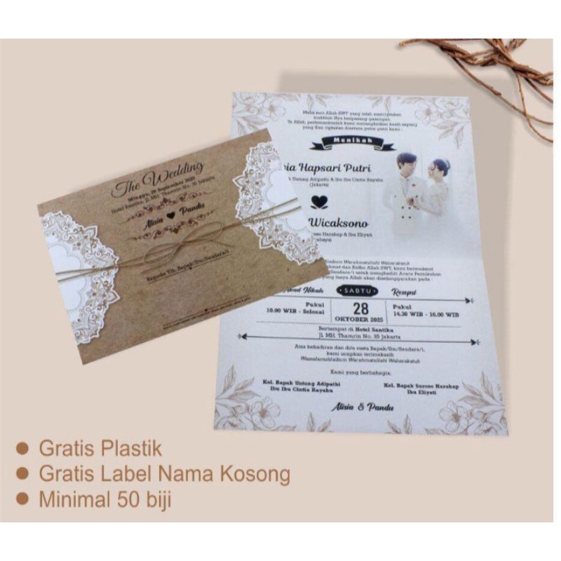 Jual cetak undangan murah undangan cantik undangan vintage undangan ...