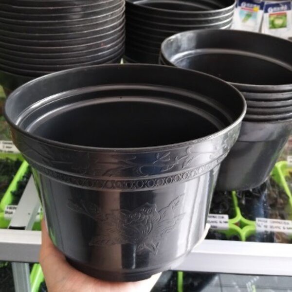 Jual Pot Tanaman Plastik Hitam Ukuran 25cm 25 cm Sedang Bunga Hias ...