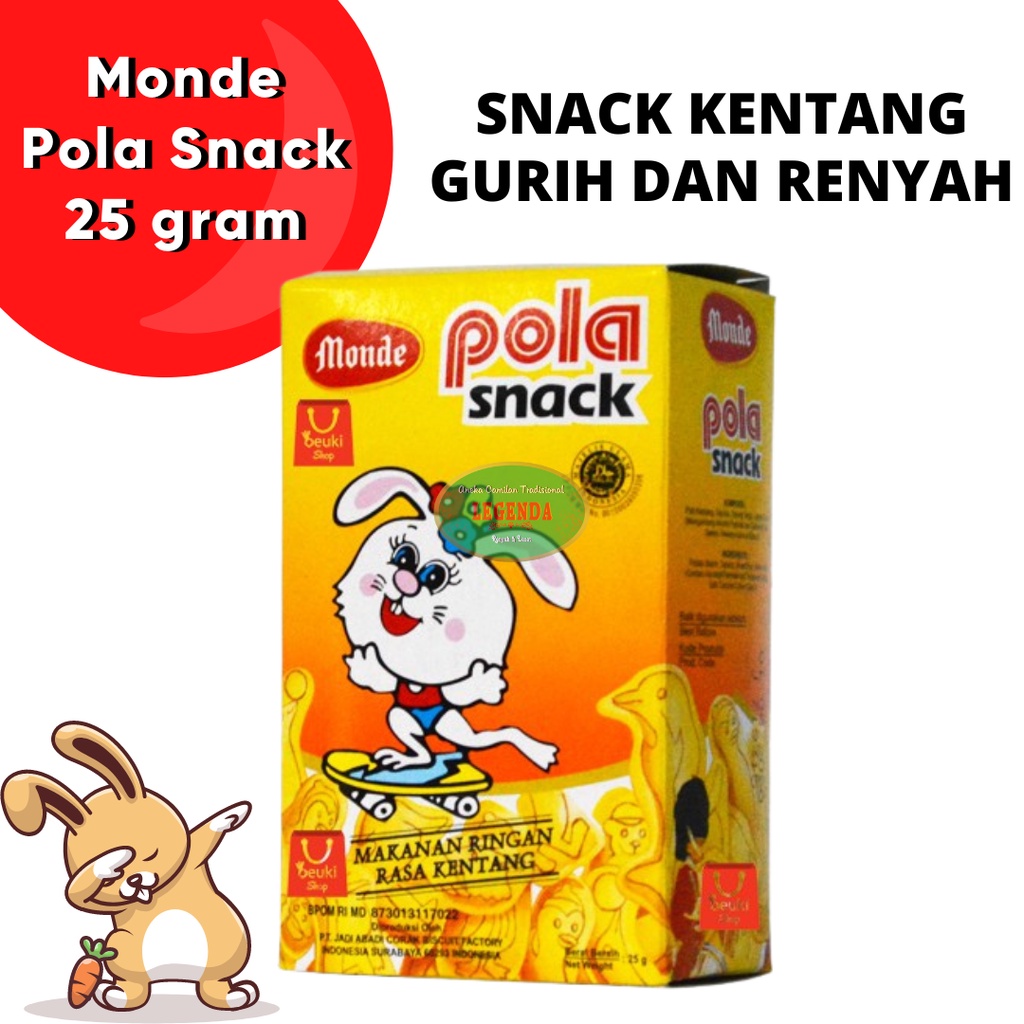Jual Monde Pola Snack 25gr camilan jadul kentang renyah murah | Shopee ...