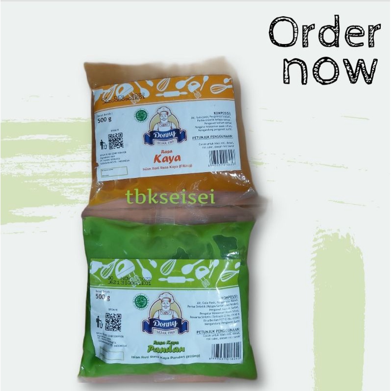 Jual selai filling rasa kaya dan rasa pandan Donny 500gr | Shopee Indonesia