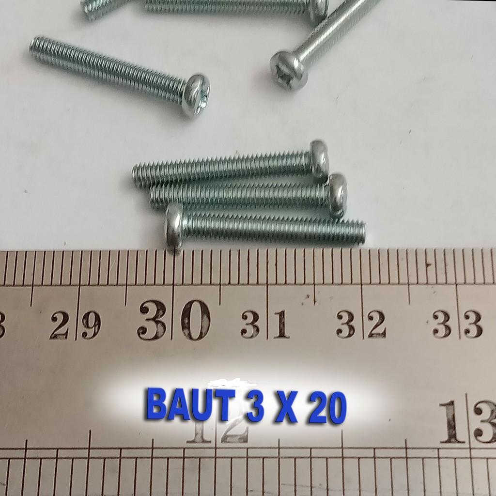 Jual Baut - Bolt M3 Diameter 3mm Panjang 20mm | Shopee Indonesia