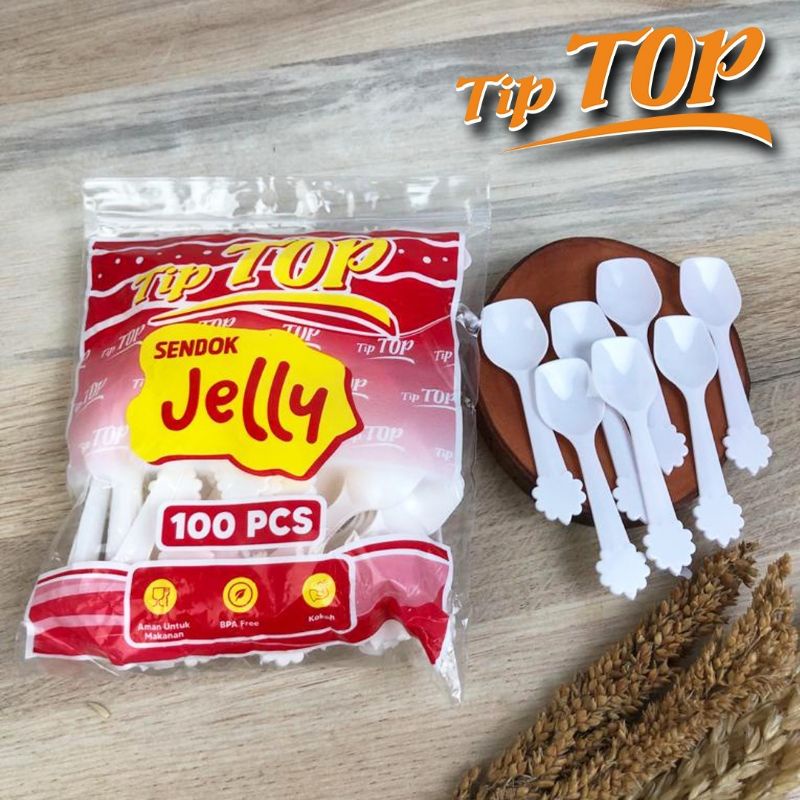 Jual SENDOK JELLY PUTIH / SENDOK AGAR PUTIH / SENDOK PUDING isi 100PCS ...