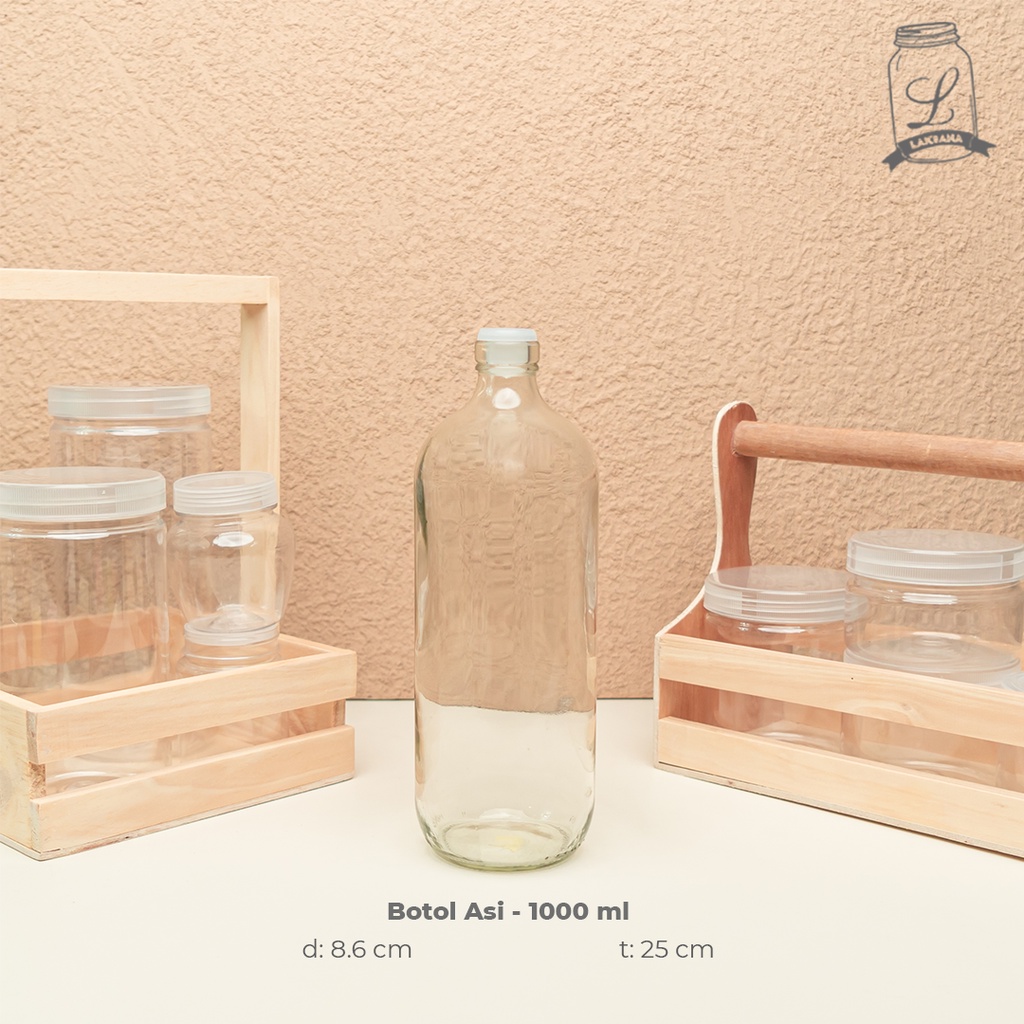 Jual Botol Asi - 1000 ml kaca premium / botol kaca susu jamu kopi ...