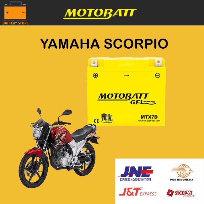 Jual AKI MOTOR TIGER SCORPIO MOTOBATT dengan type GM7B-4B (aki kering ...