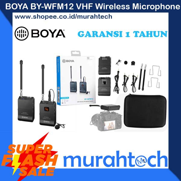 Jual BOYA BY-WFM12 VHF Wireless Microphone for DSLR & Smartphone WM4 ...
