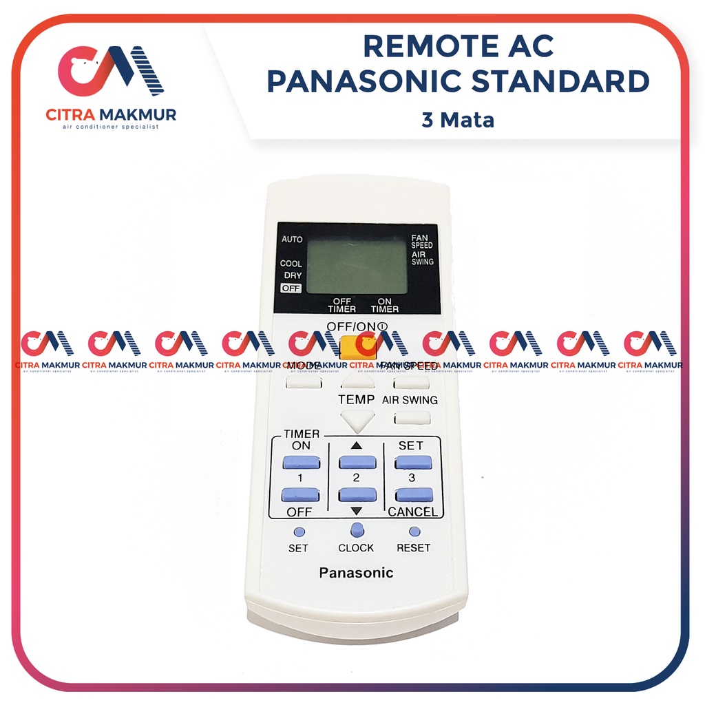 Jual Remote AC Panasonic Standard Malaysia 3 mata original remot plus ...