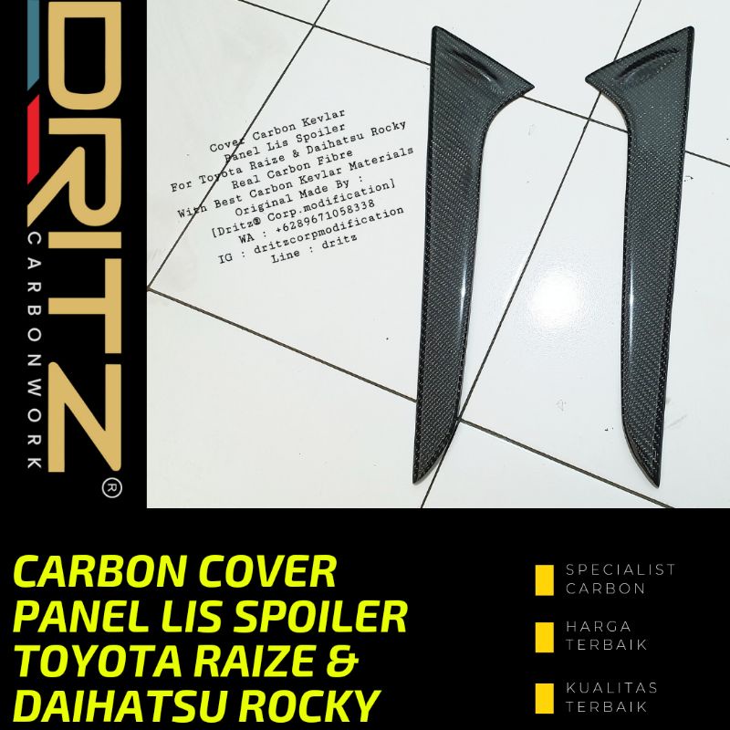 Jual CARBON Cover PANEL LIS SPOILER TOYOTA RAIZE & DAIHATSU ROCKY ...