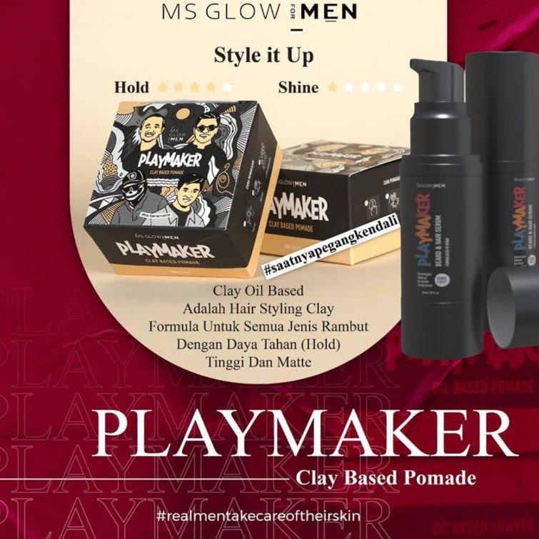 Jual [KODE ZGM] MS GLOW POMADE PLAYMAKER FOR MEN HAIR PACKAGE HAIR SERUM | Shopee Indonesia